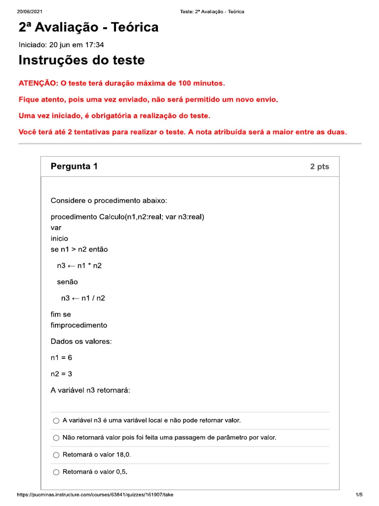 Prova Algoritimo | PDF