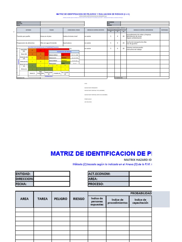 Modelos IPER Segun RM 050 2013 TR | PDF | La seguridad | Seguridad y salud ocupacional
