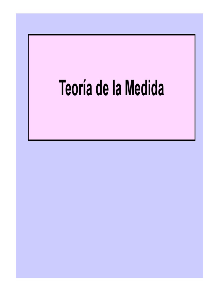 Teoría de La Medida | PDF | Medición | Teoría