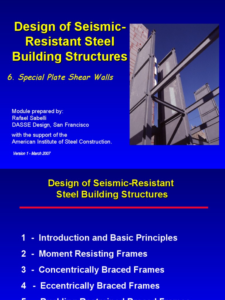 AISC Seismic Design-Module6-Special Plate Shear Walls | PDF | Buckling ...
