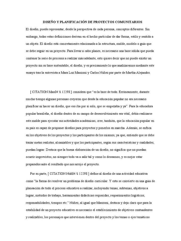 Diseño en Proyectos Comunitarios | PDF | Diseño | Planificación