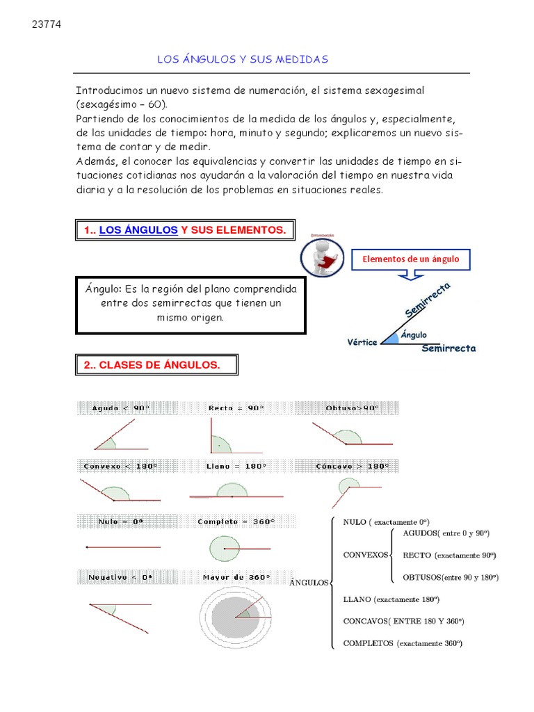 Los Angulos y Sus Medidas | PDF | Ángulo | Matemáticas