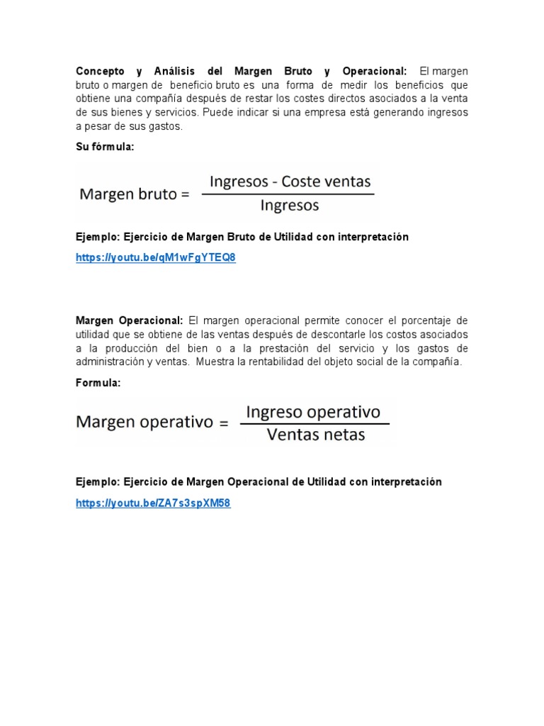 Concepto y Análisis Del Margen Bruto y Operacional | PDF