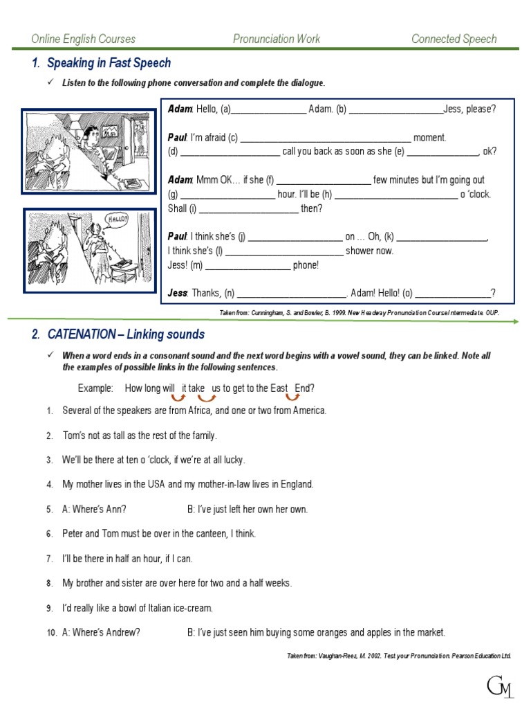 Pronunciation - Connected Speech 1 | PDF | English Language | Human Voice