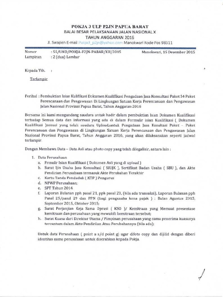 Undangan Pembuktian PQ | PDF