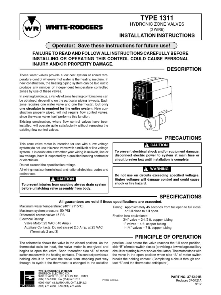 Hydronic Zone Valve Guide | PDF | Valve | Thermostat