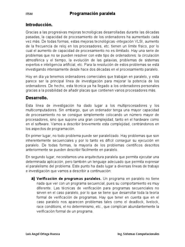 Programación Paralela | PDF | Computación paralela | Lenguaje de ...