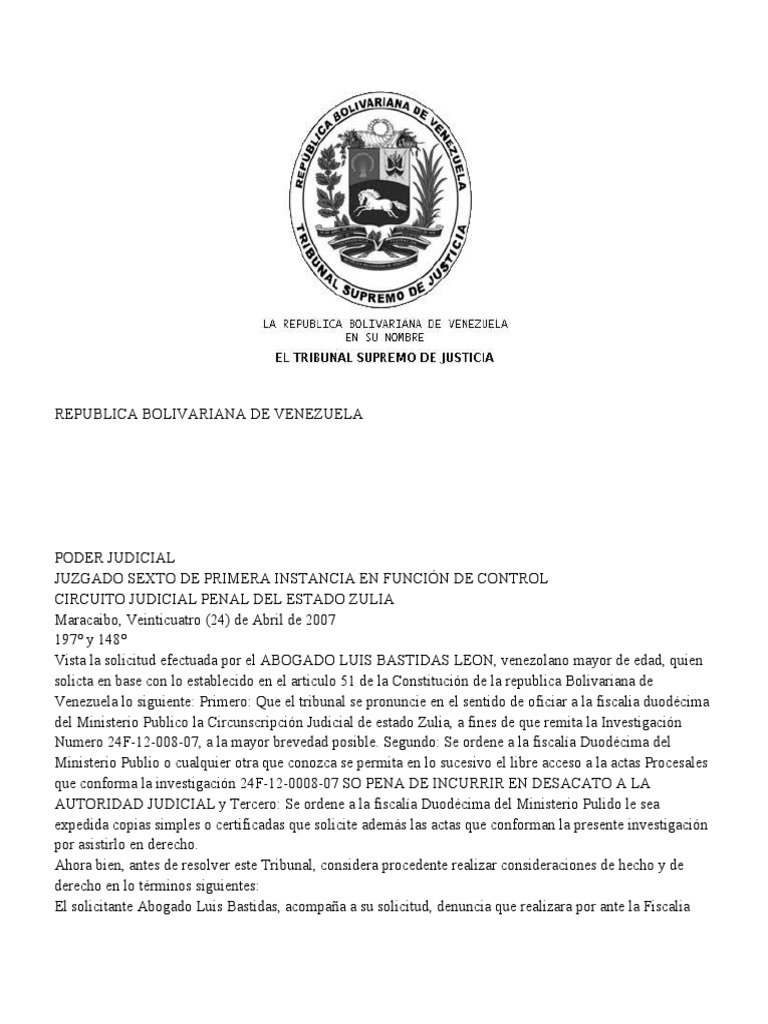 Solicitud de Acceso a Actas Judiciales | PDF | Derecho penal | Debido ...