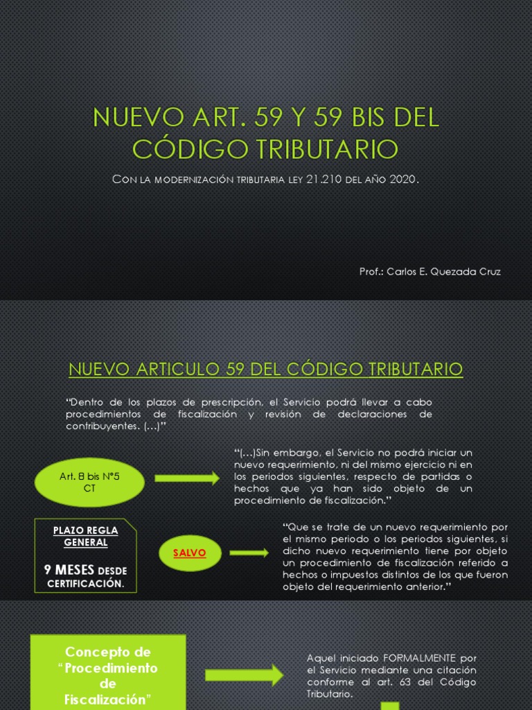 Nuevo Art. 59 Y 59 BIS CT | PDF | Impuestos | Ley Pública