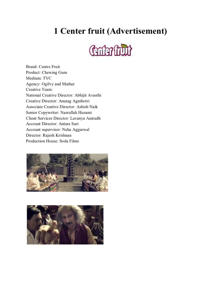 Center Fruit Advertisement | PDF | Market Segmentation | Strategic ...