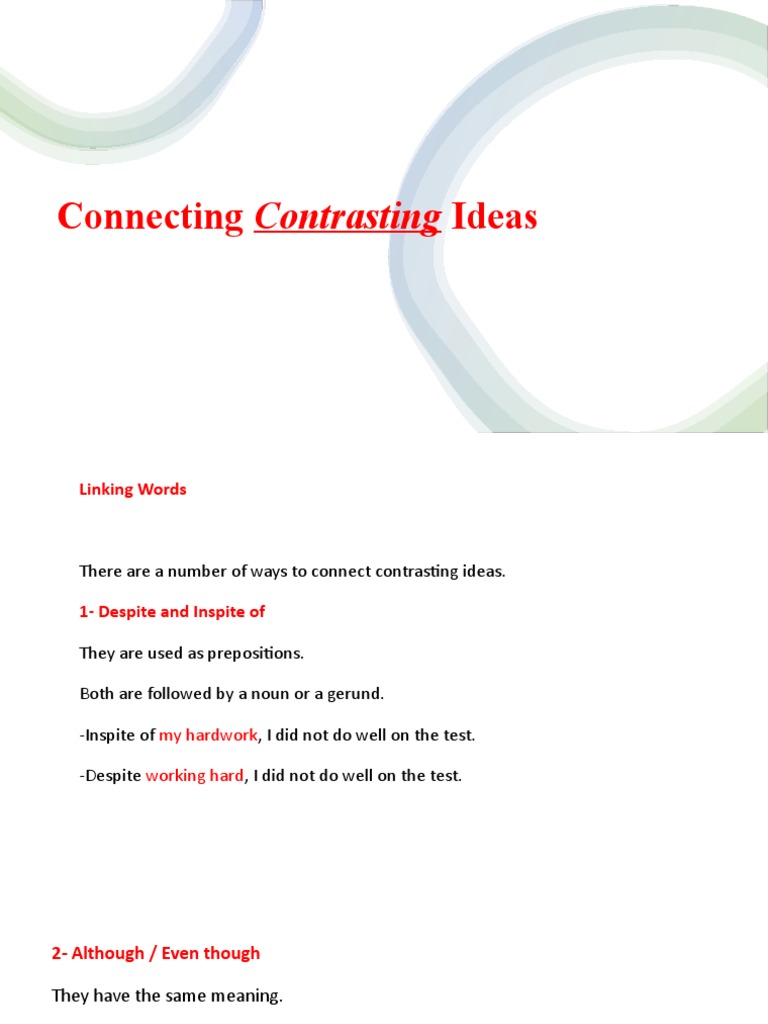 Connecting Contrasting Ideas | PDF