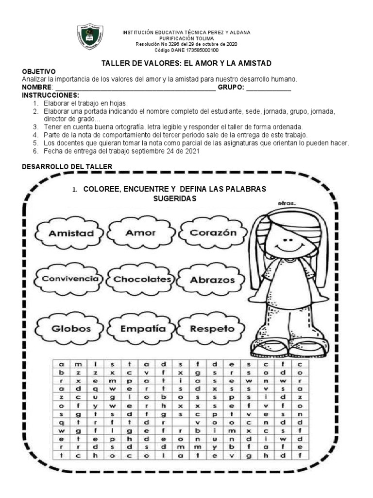 Taller El Amor y La Amistad | PDF | Amor | Felicidad