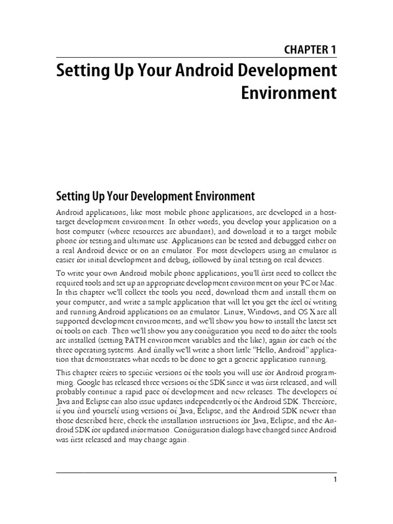 Setting Up Your Android Development Environment Pdf
