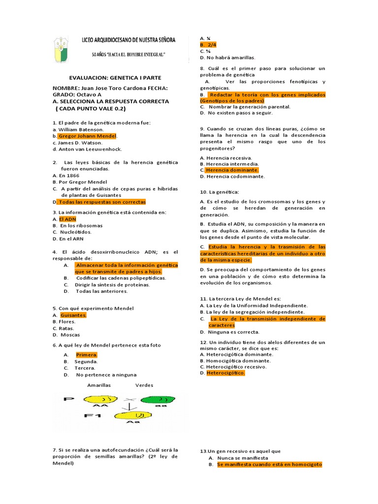 Leyes de la herencia genética | PDF | Dominancia (Genética) | Biología