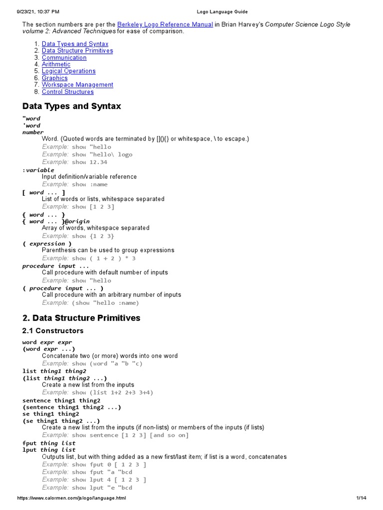 Logo Language Guide | PDF | Queue (Abstract Data Type) | String ...