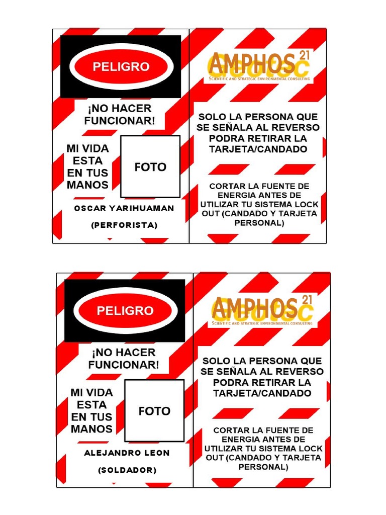 Tarjeta Lock Out | PDF