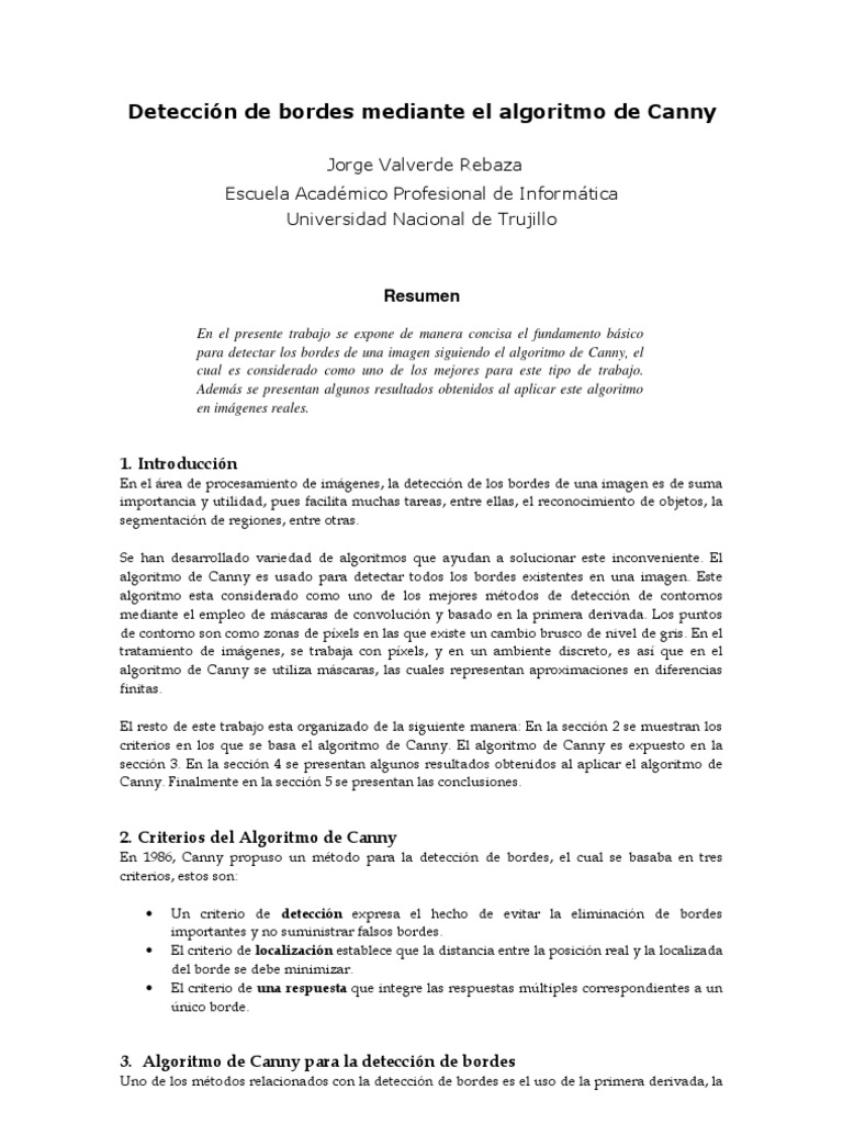 Detección de Bordes con Canny | PDF