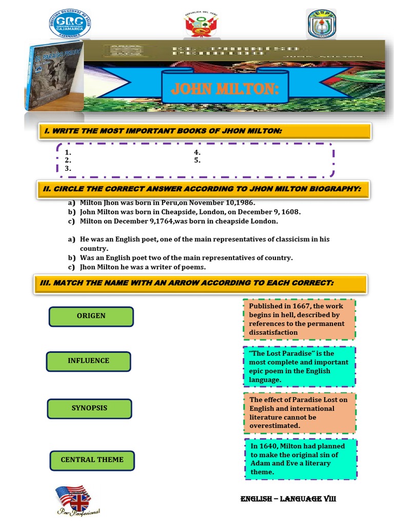 John Milton: Life and Works Overview | PDF | Paradise Lost | Religious ...