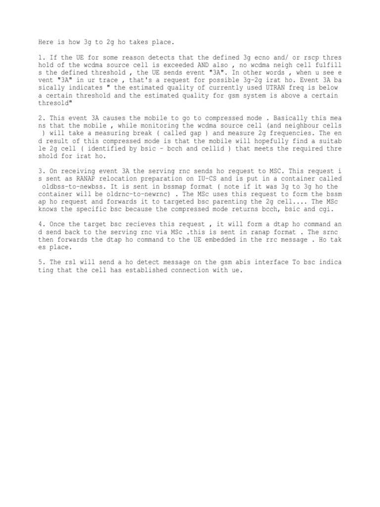 3G-2G Call Flow | PDF