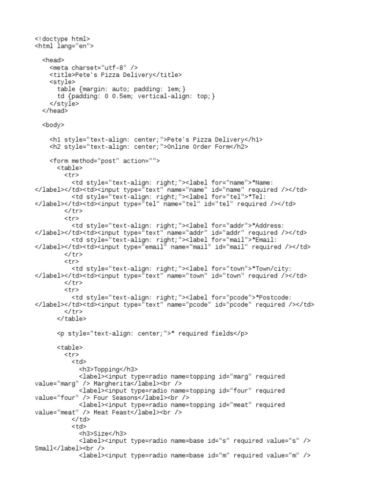 HTML Example | PDF | Foods | Cuisine