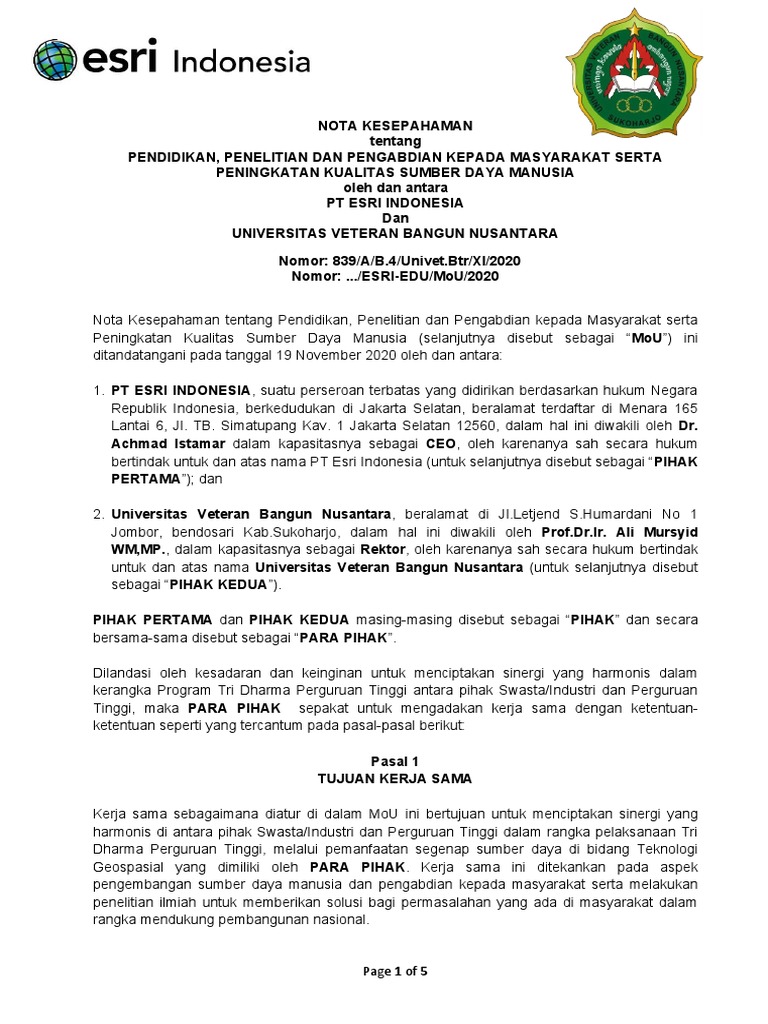 MoU Template Capacity Building - v2 | PDF