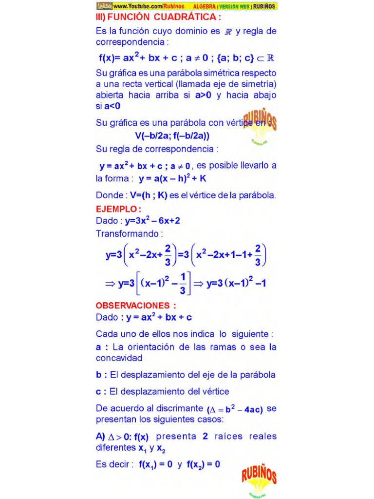 Función Cuadrática | PDF