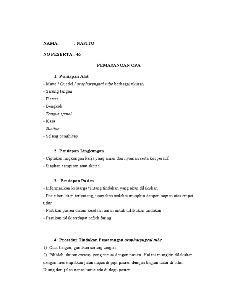 Pemasangan OPA | PDF