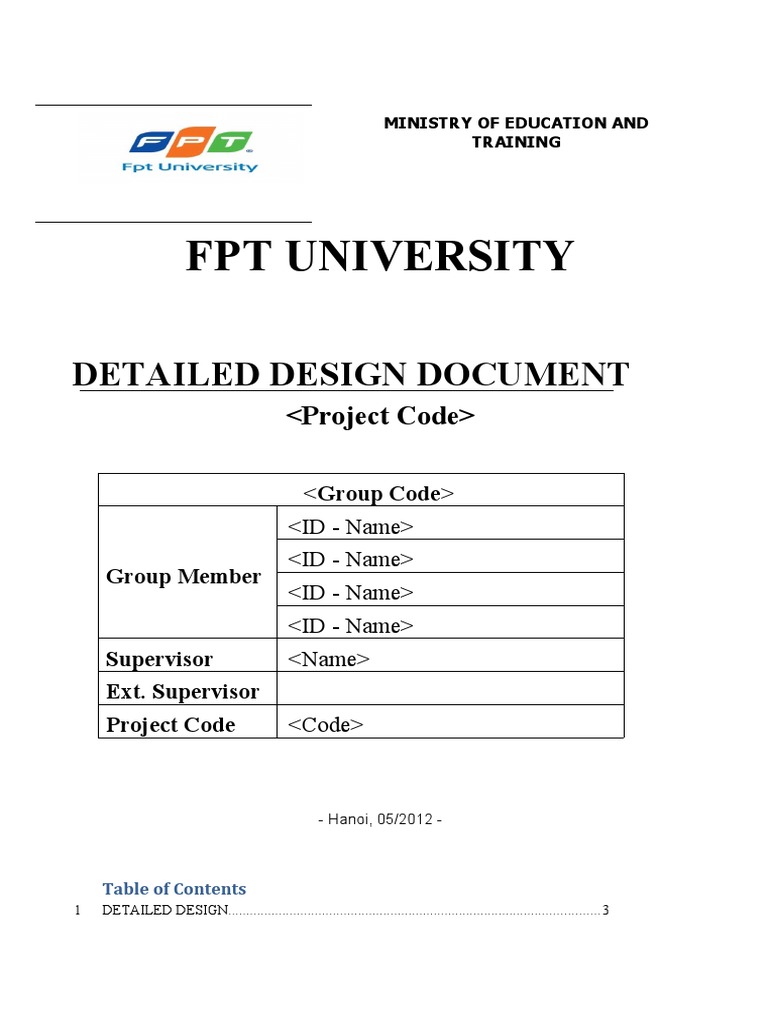 Template DetailedDesign | PDF | Class (Computer Programming) | Database Design
