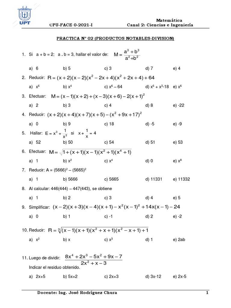Practica de Matematica-2 | PDF | Métodos y materiales de enseñanza