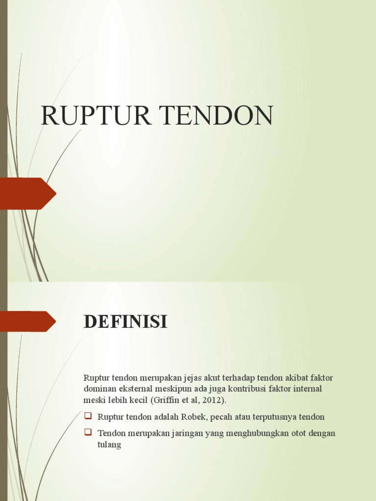 Ruptur Tendon | PDF