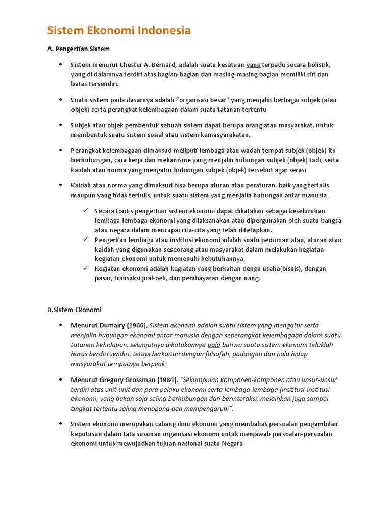 Sistem Ekonomi Indonesia Ke 1 Pdf 