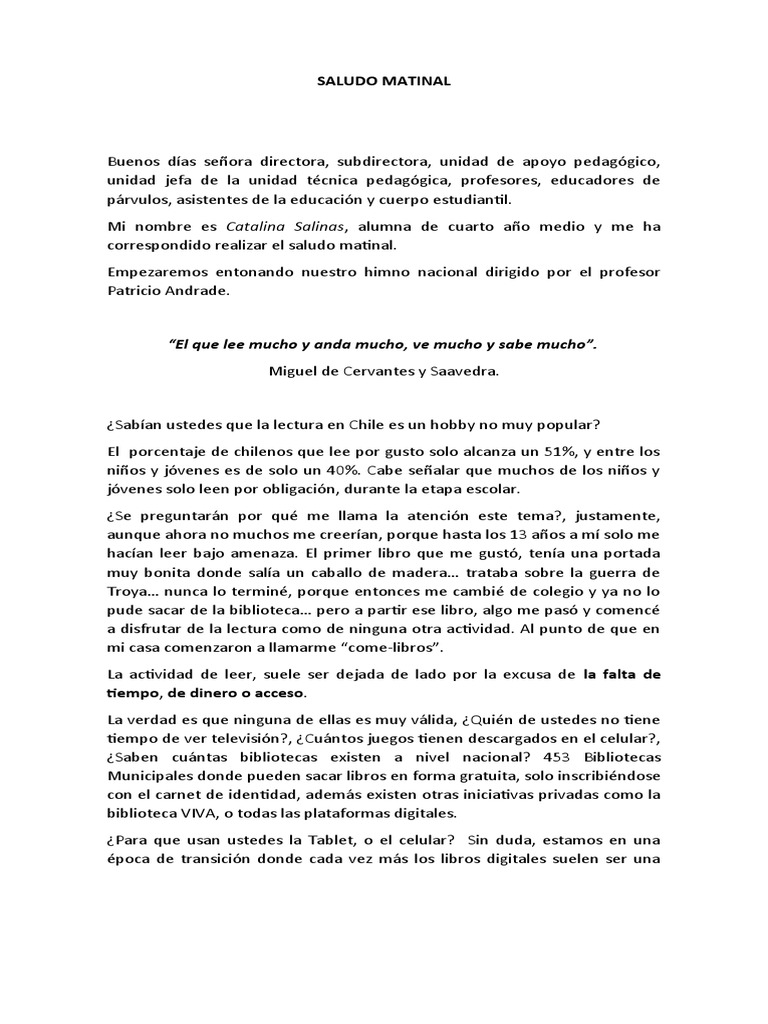 Saludo Matinal | PDF