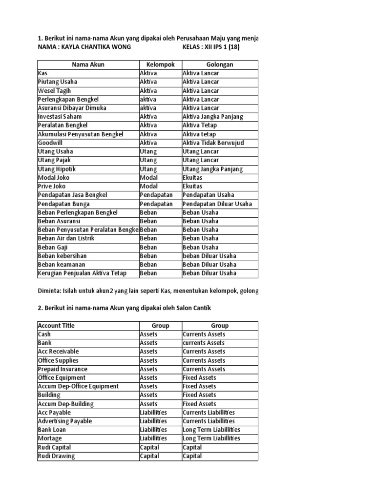 Soal Tugas 1-Akun Dan Kode Akun | PDF