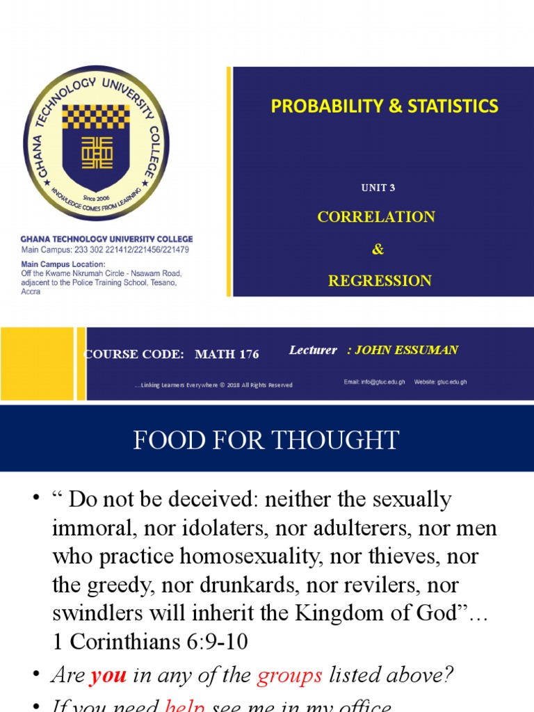 Correlation And Regression Pdf Correlation And Dependence Statistical Analysis