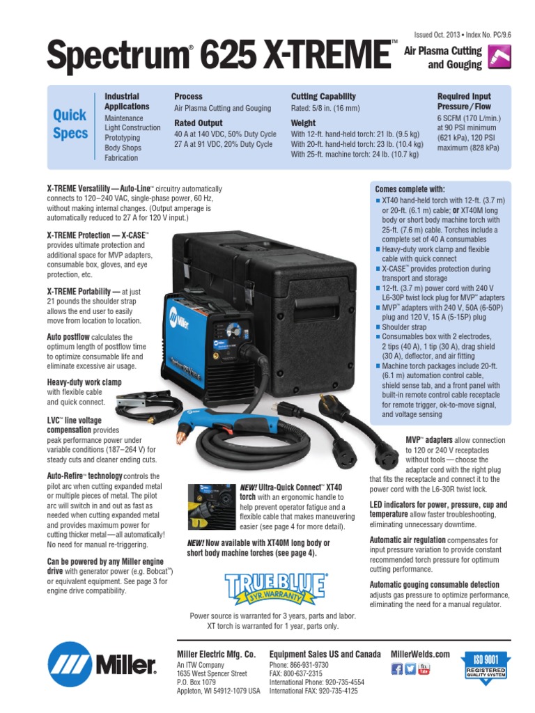 Miller Spectrum 625 Extreme | PDF | Ac Power Plugs And Sockets | Amplifier