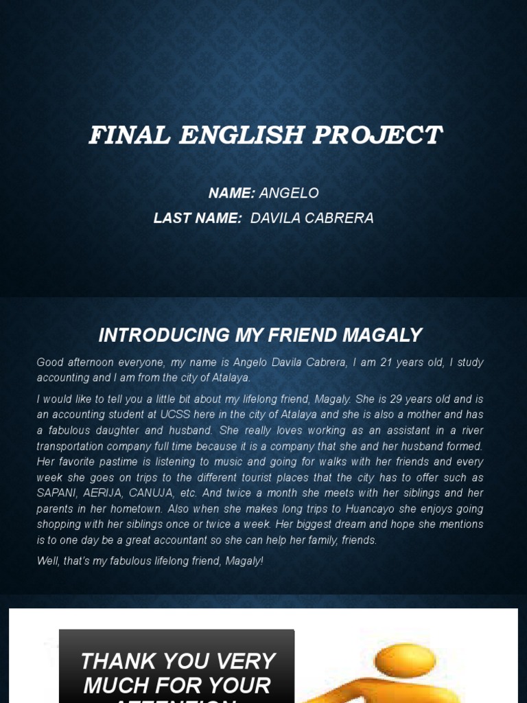 Final English Project: Name: Angelo Last Name: Davila Cabrera | PDF