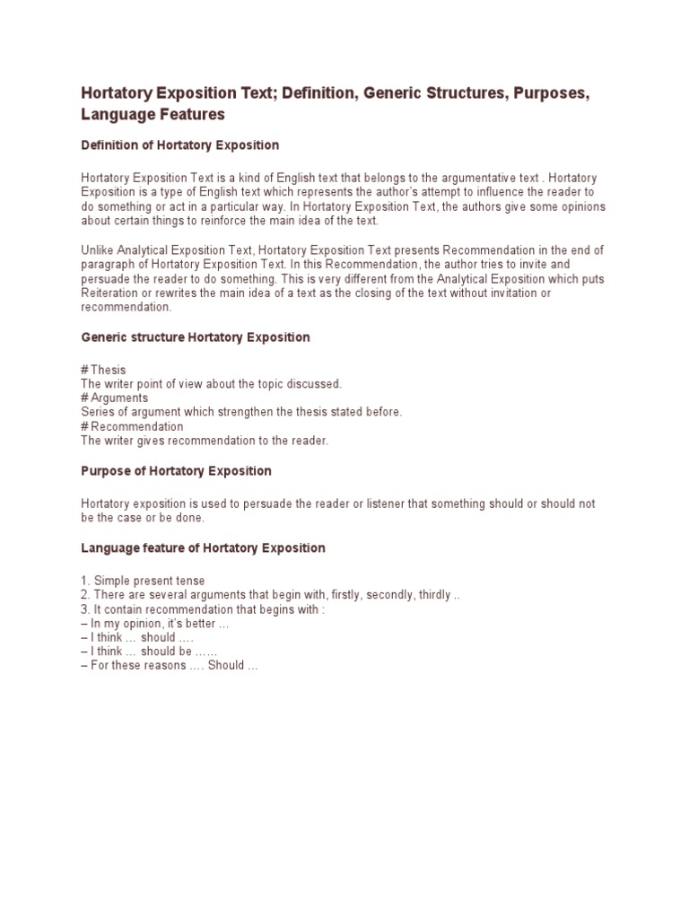 Text of Hortatory Exposition | PDF | Mental Health | Stress (Biology)