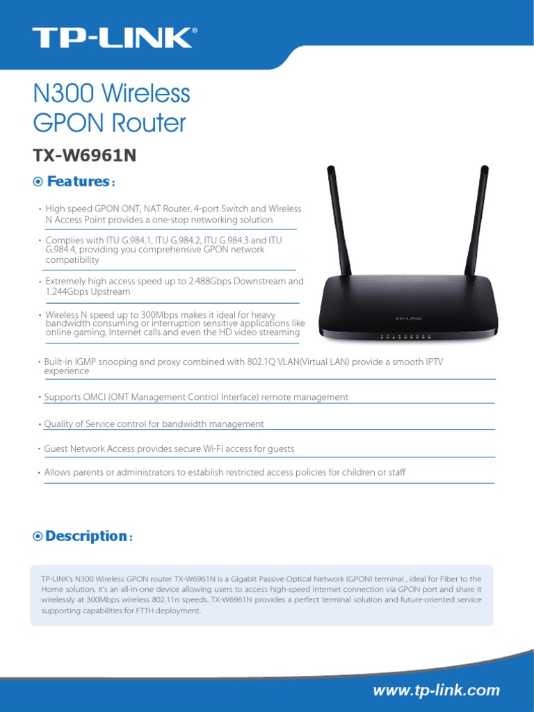 TX-W6961N 1.0datasheet 1472797326937d | PDF | Wi Fi | Computer Network