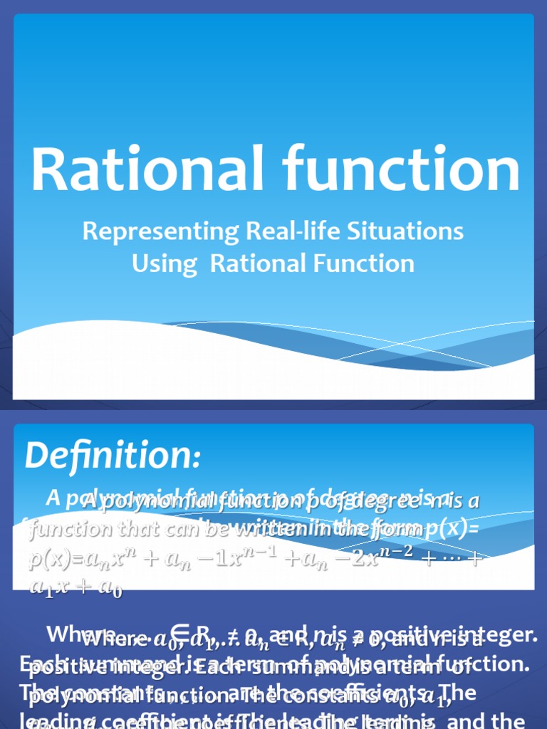 Representing Real-Life Situations Using Rational Function | PDF ...