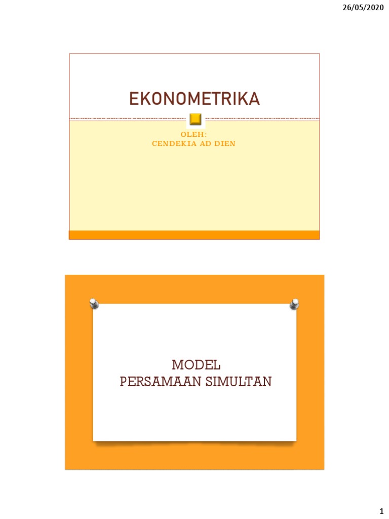 Materi 10 Model Persamaan Simultan | PDF