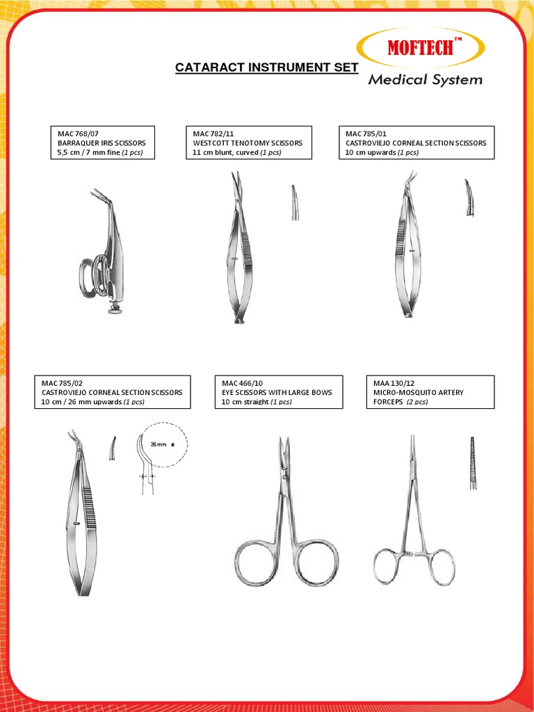 Brosur Cataract Instrument Set | PDF