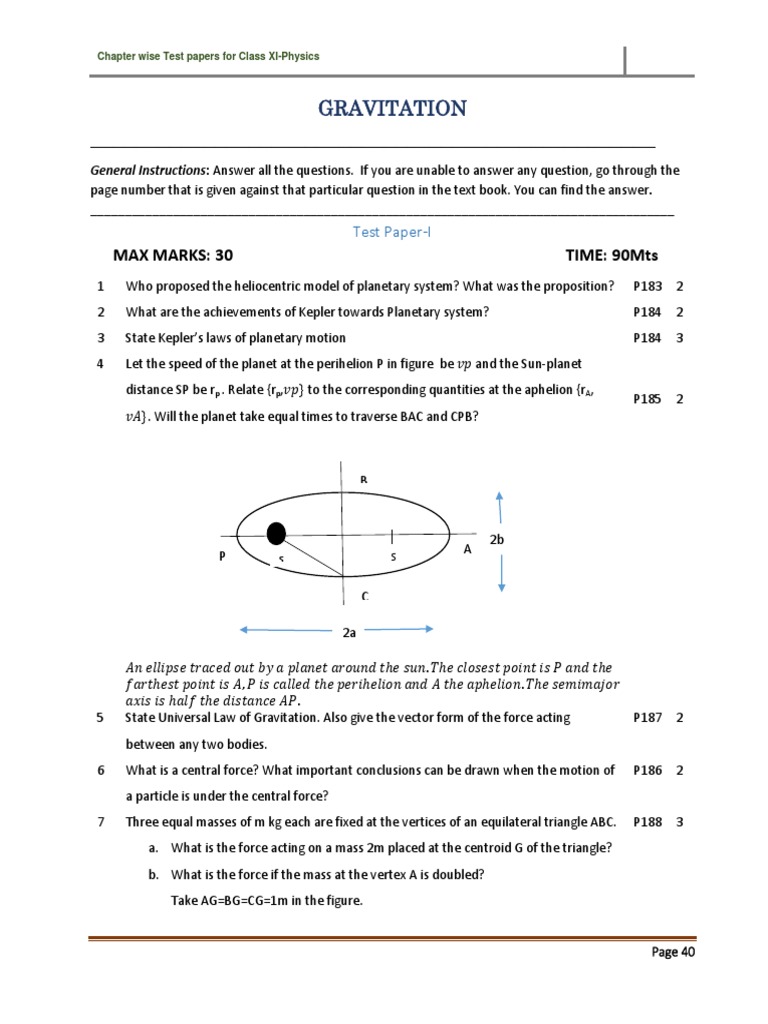 CBSE Class 11 Physics Gravitation | PDF | Gravity | Force
