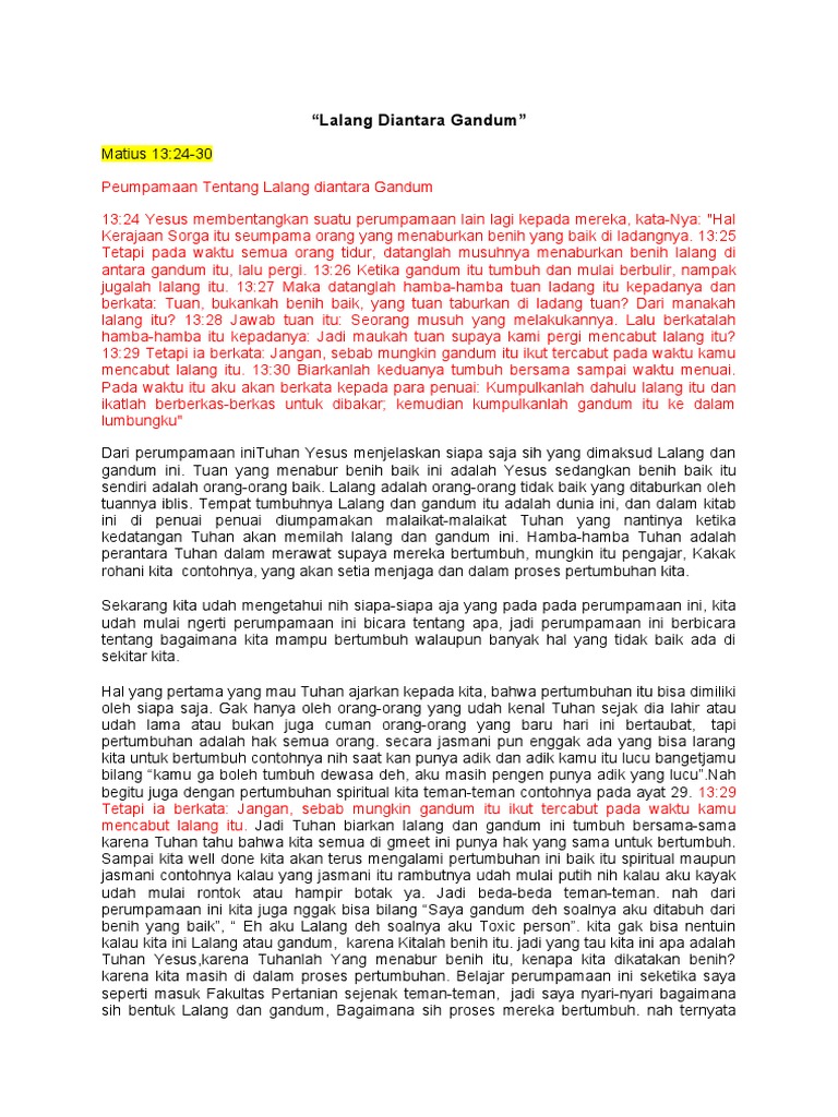 Lalang Diantara Gandum | PDF