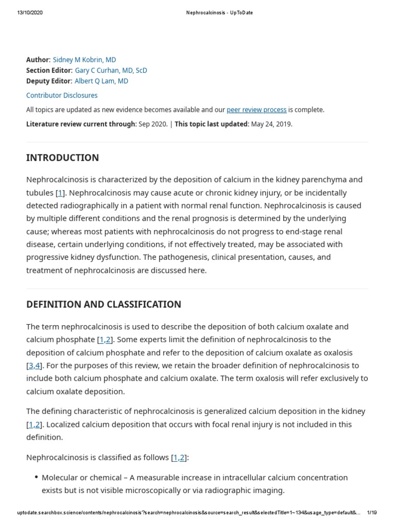 Understanding Nephrocalcinosis | PDF | Urology | Endocrine System