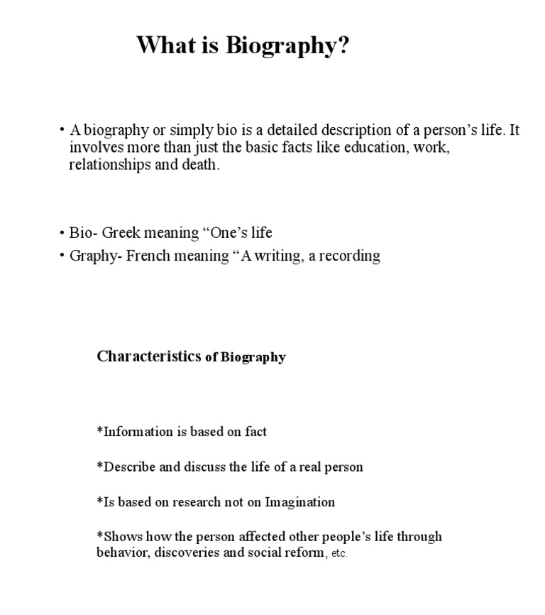 Biography: Life Stories Explained | PDF | Social Science | History