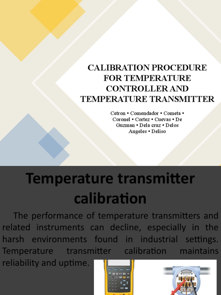 Calibration Procedure For Temperature Controller and Temperature ...