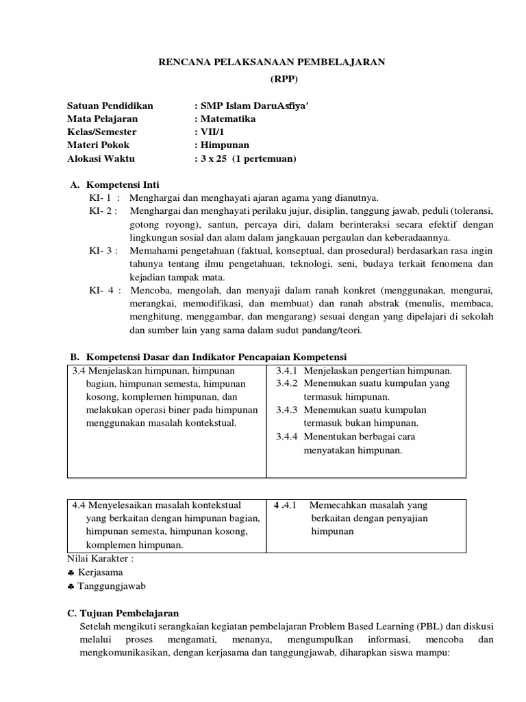RPP + Instrumen Penilaian | PDF