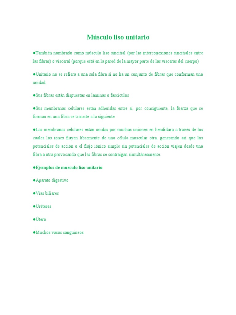 Músculo Liso Unitario | PDF