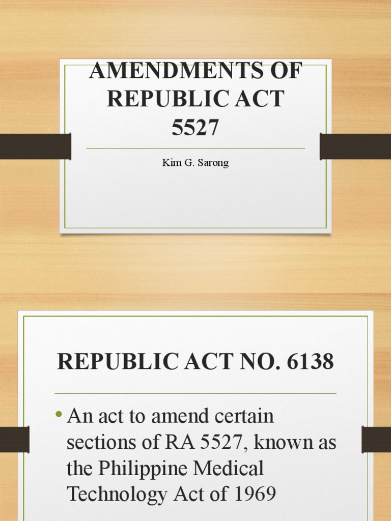 Lesson 3 Amendments of RA 5527 | PDF | Health Care | Medicine