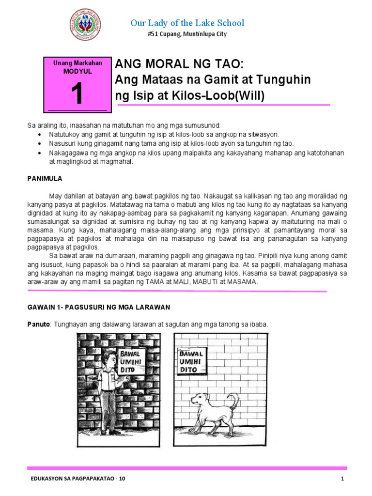 Grade 10-ESP-Module 1-1st Quarter | PDF